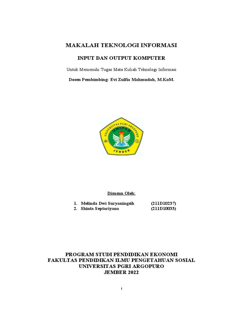 Makalah Input Dan Output TI | PDF