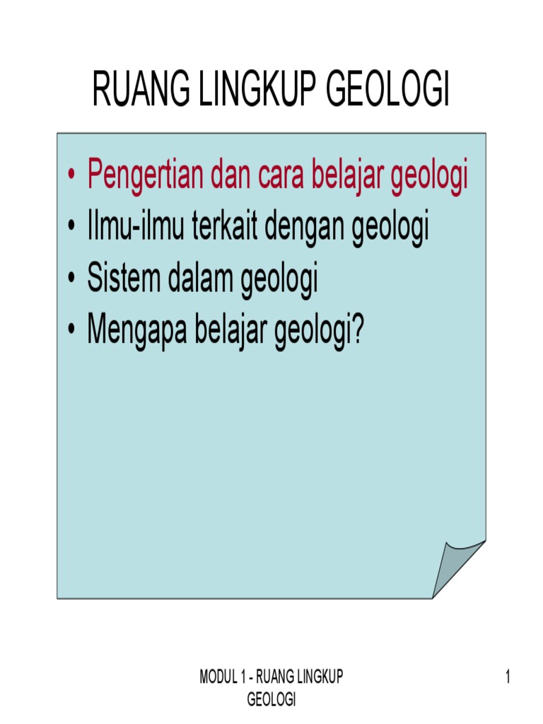 BELAJAR GEOLOGI: PENGERTIAN, CABANG, DAN PENTINGNYA ILMU GEOLOGI | PDF