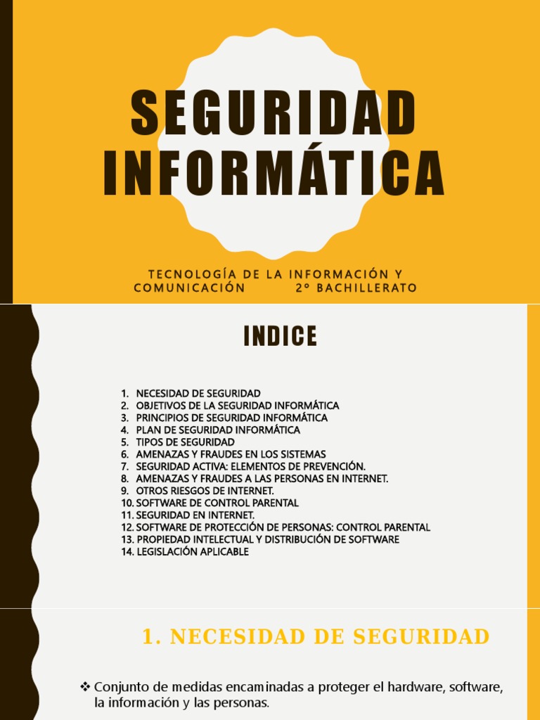 Presentación Seguridad Informática | PDF | Seguridad | La seguridad informática