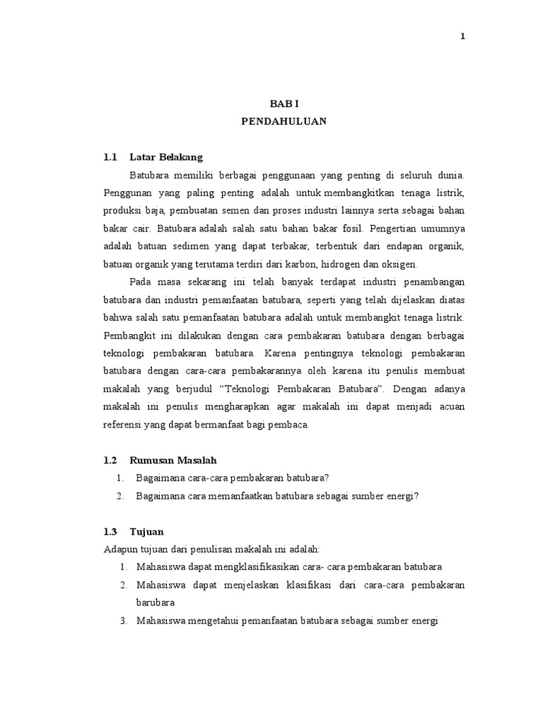Teknologi Pembakaran Batubara | PDF