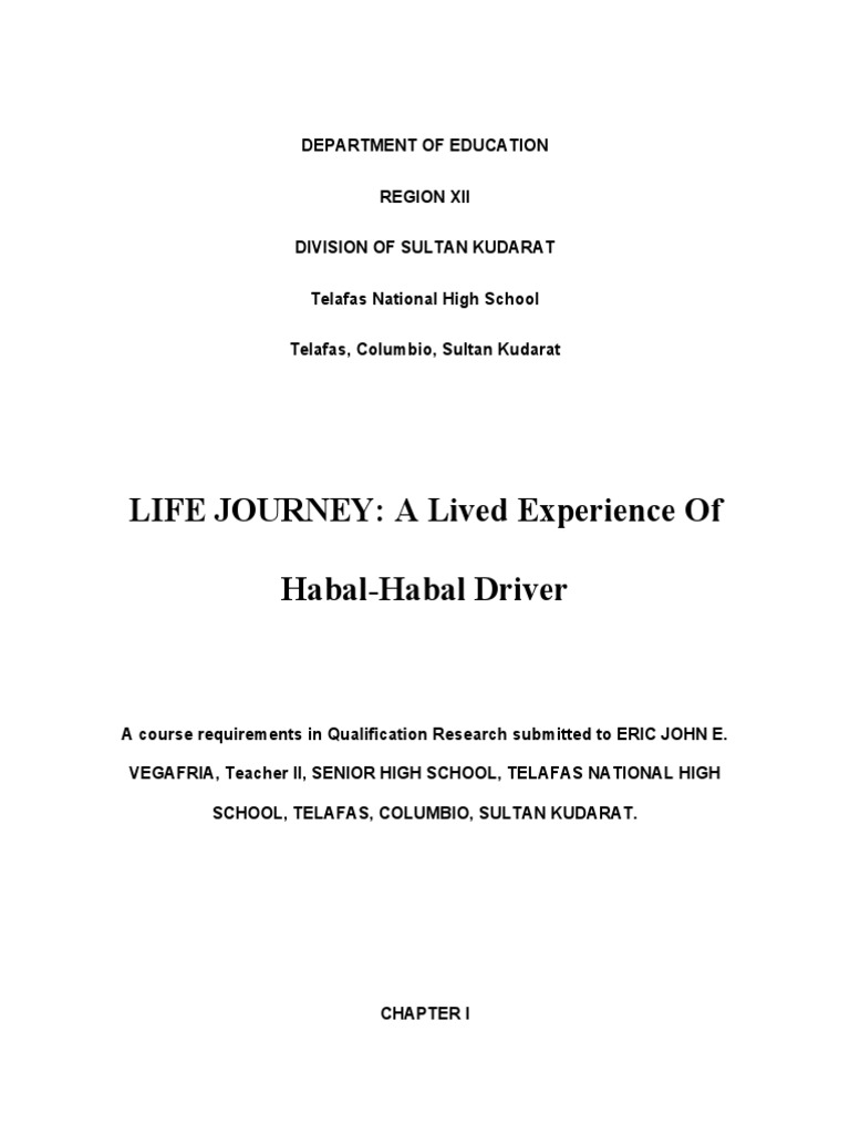 Thesis-Habal Habal | PDF | Cost Of Living | Qualitative Research