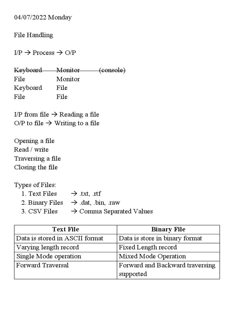 File Handling | PDF | Text File | Computer File
