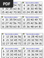 Bingo de Las Tablas de Multiplicar Cartones | PDF | Juegos y lotería | Ocio