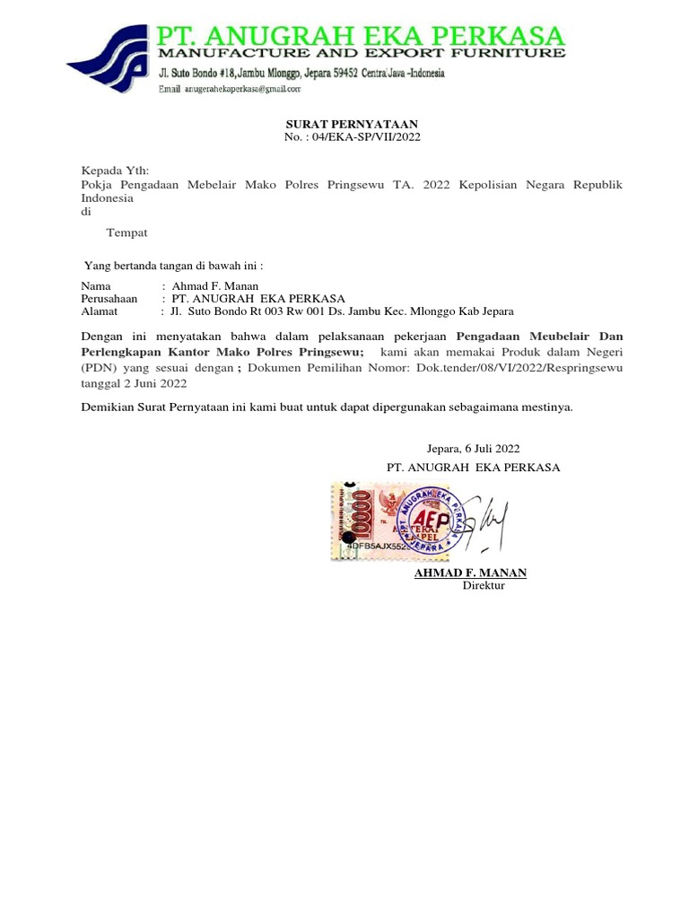 Pernyataan PDN | PDF