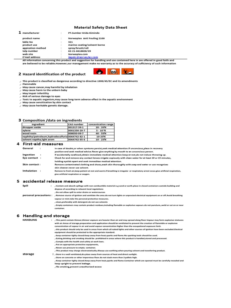 MSDS For Paint | PDF | Personal Protective Equipment | Solvent