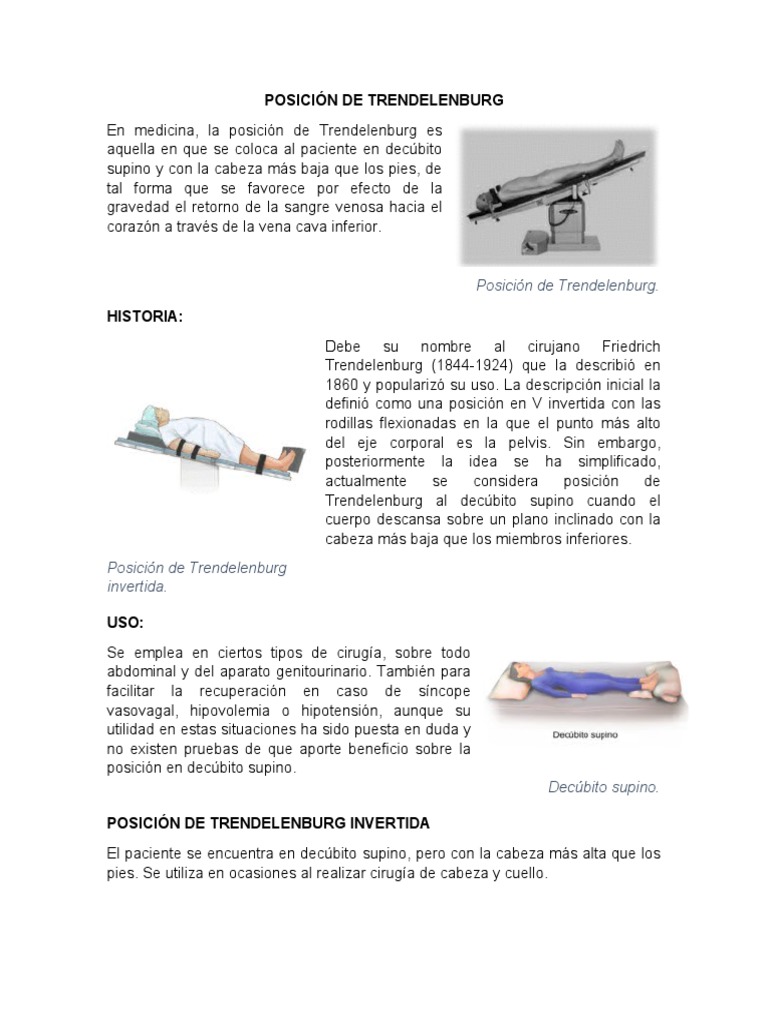Posición de Trendelenburg | PDF