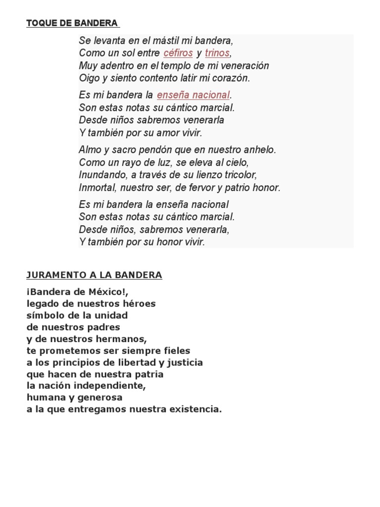 Toque de Bandera, Juramento A La Bandera e Himnos | PDF | Arte