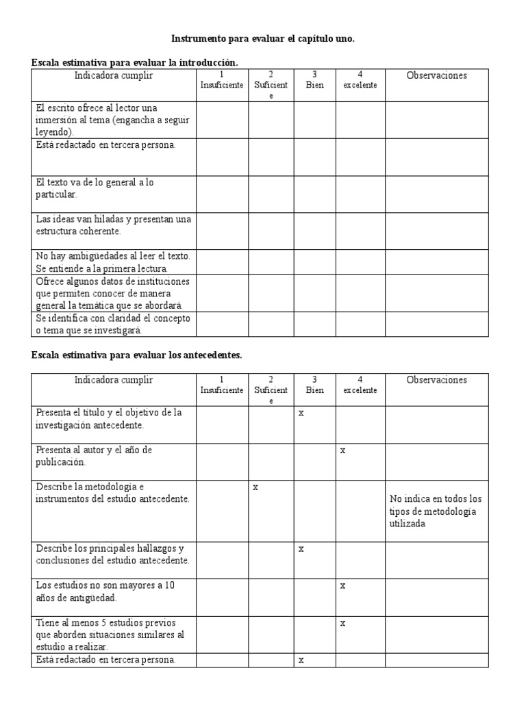 Escala Estimativa Para Evaluar La Introducción Descargar Gratis Pdf 5184