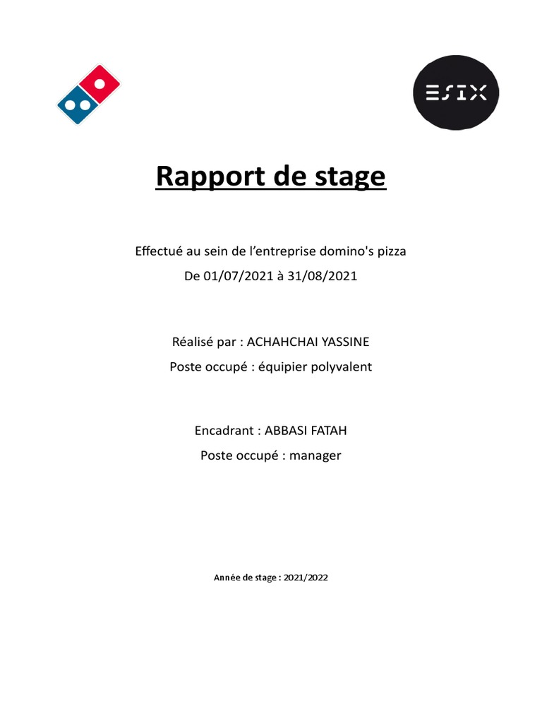 Rapport de Stage | PDF