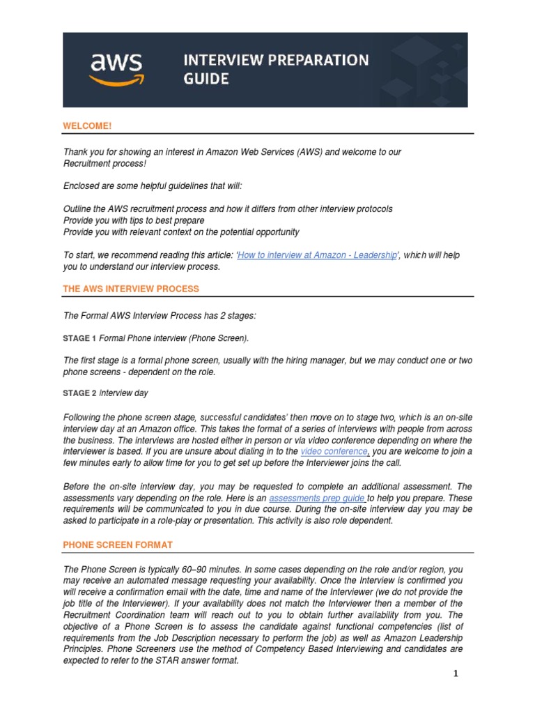 AWS Interview Preparation Guide | PDF | Amazon Web Services | Leadership