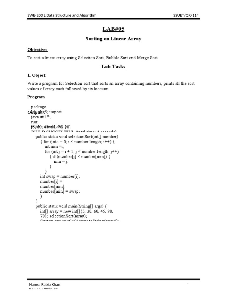 Lab 5 6 7 Pdf Array Data Structure Algorithms