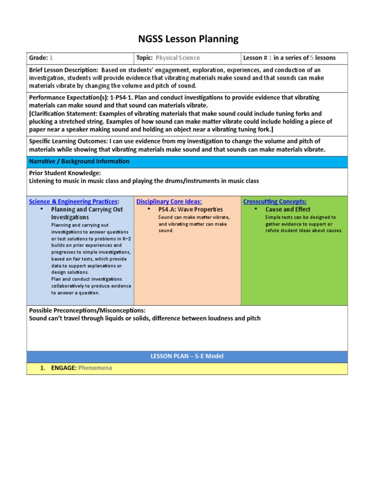 The Science of Sound Lesson Plan-Hailee Fischer | PDF | Sound | Cognition