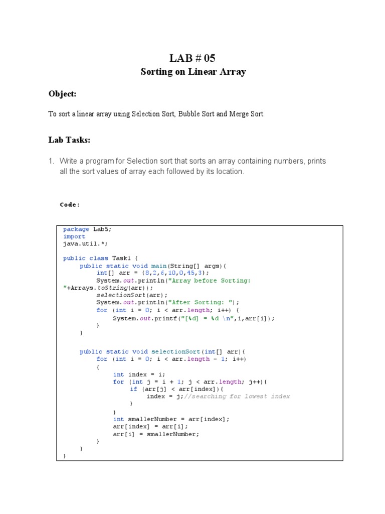 Lab 5 Dsa Pdf Array Data Structure Applied Mathematics