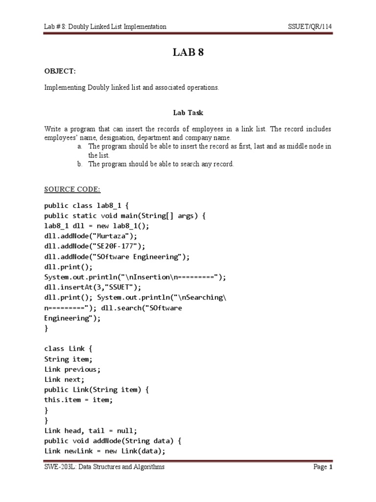 Lab 8 | PDF | Computer Engineering | Data Management