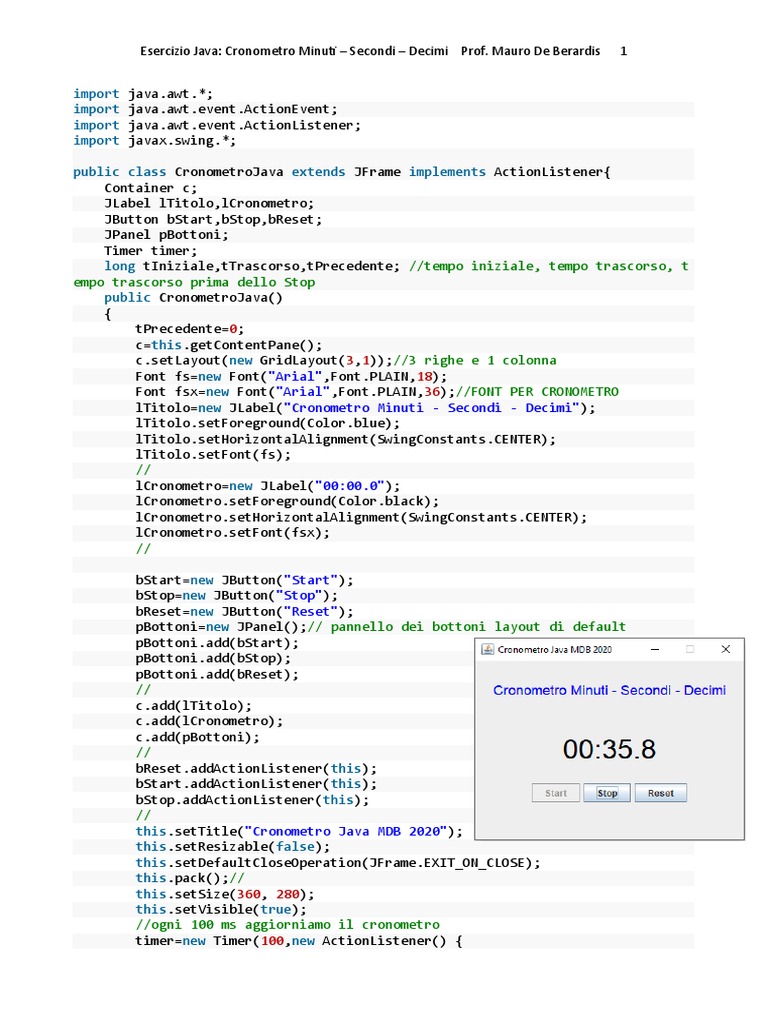 Cronometrojava | PDF | Ingeniería de software | Ciencias de la Computación