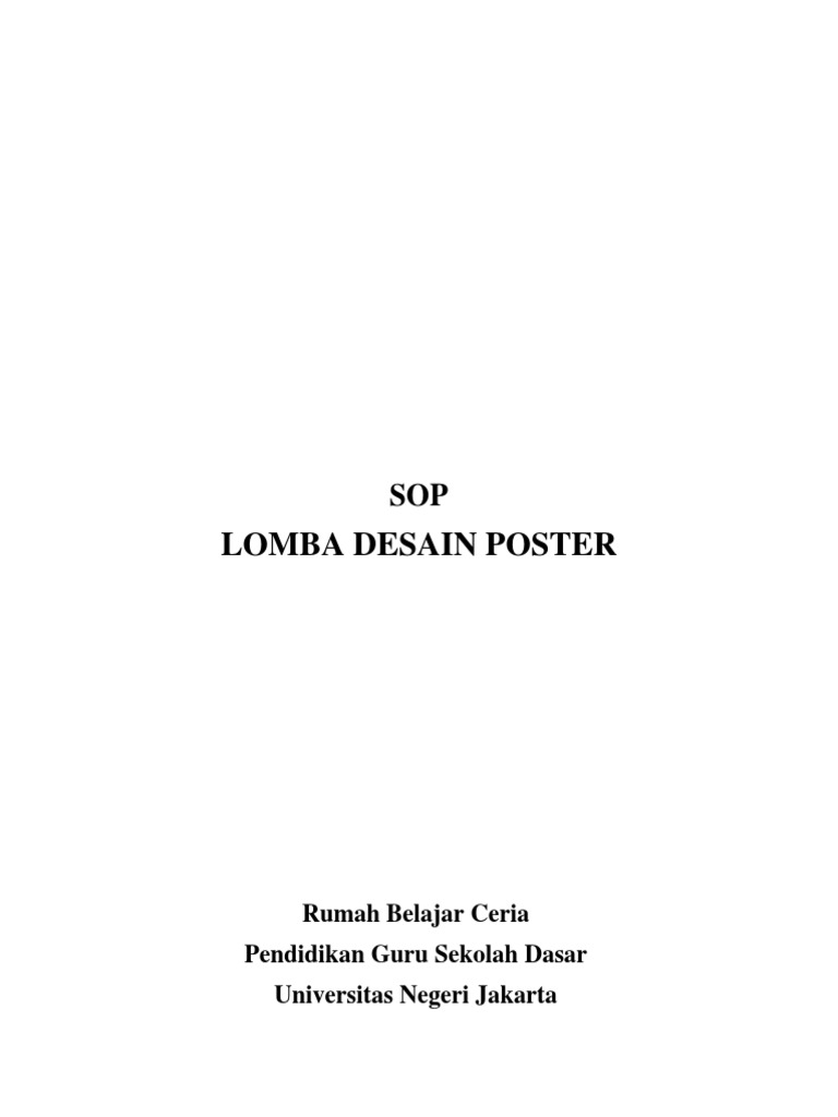 SOP Lomba Desain Poster | PDF