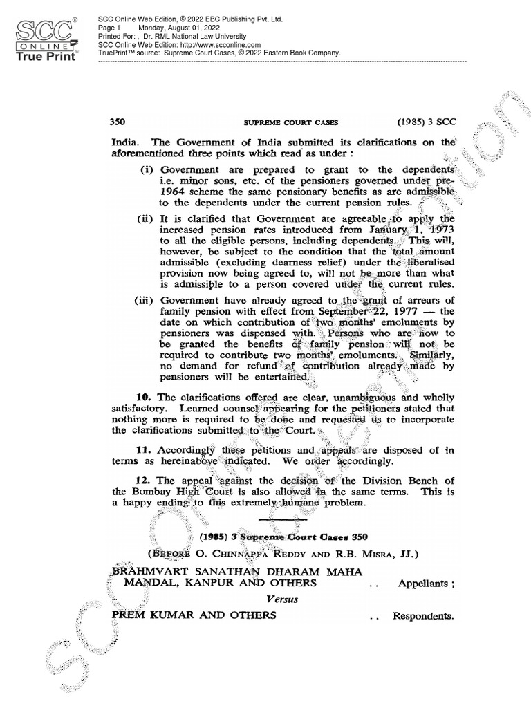B.S.D. Mahamandal Kanpur v. Prem Kumar | PDF | Finance & Money Management | Computers