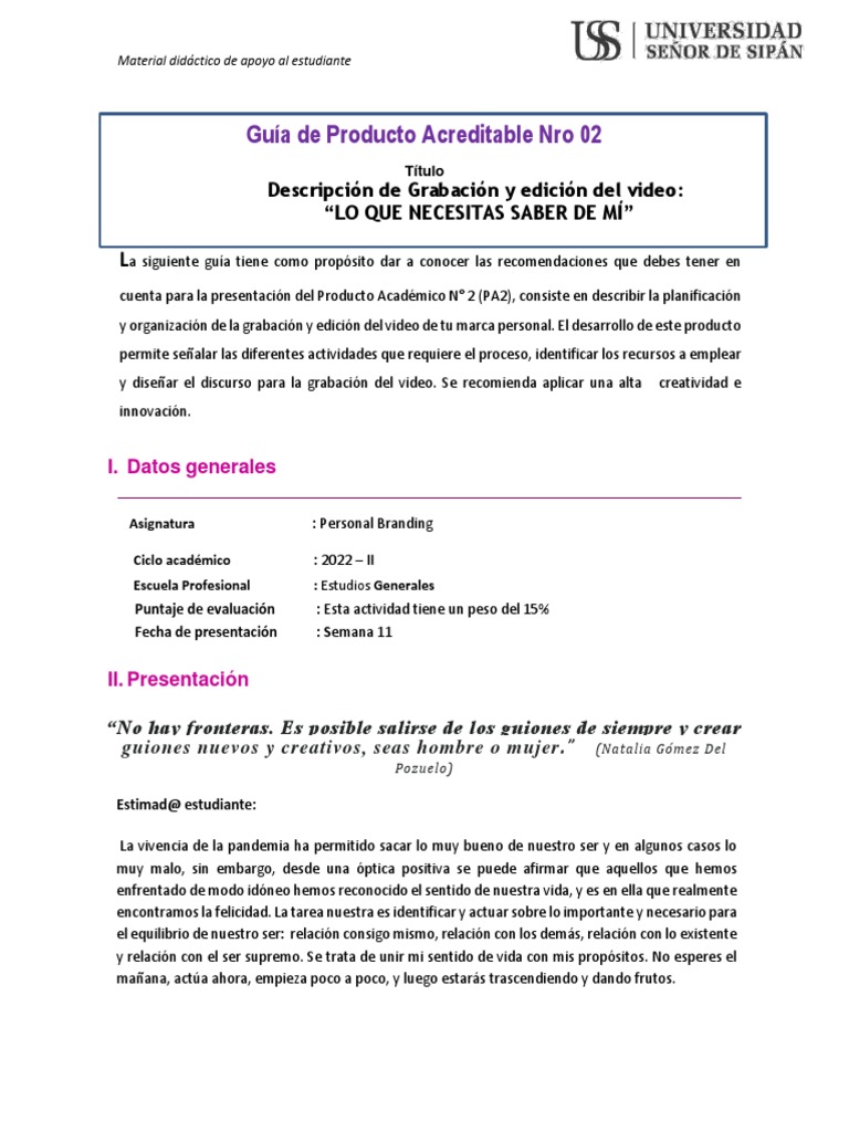 Guía Del PA2 - PB | PDF | Creatividad | Planificación