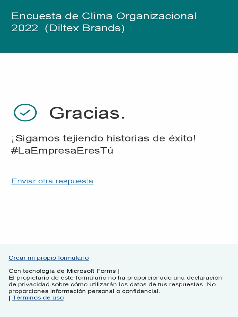 Encuesta de Clima Organizacional 2022 (Diltex Brands) | PDF