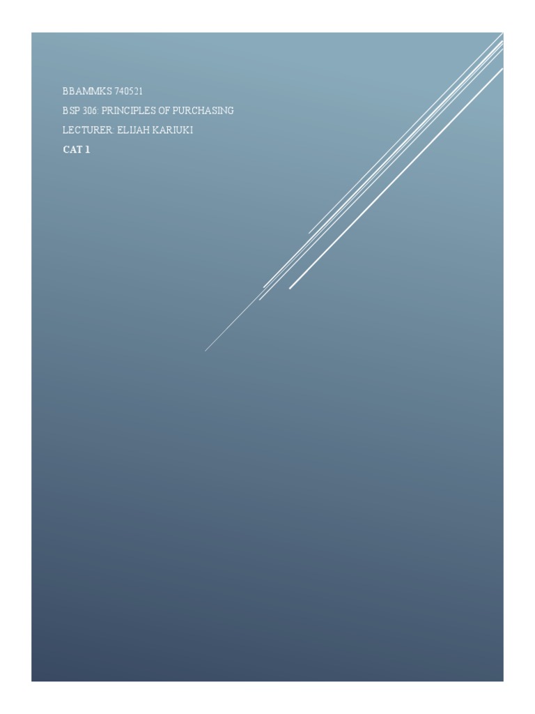 Procurement Procedures | PDF