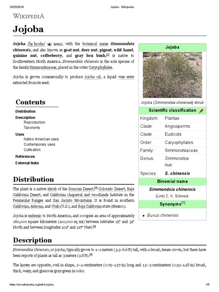 Jojoba - Kineska Urma - Wikipedia | PDF | Plants | Botany