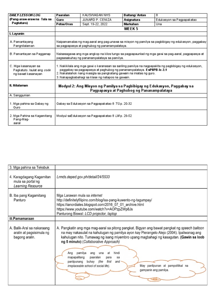DLL-ESP 8-Modyul 2 | PDF