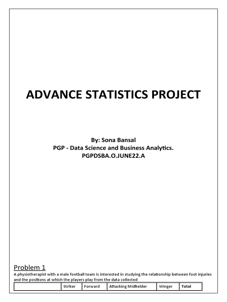 Advance Statistics Project | PDF | Nuclear And Radiation Accidents And ...