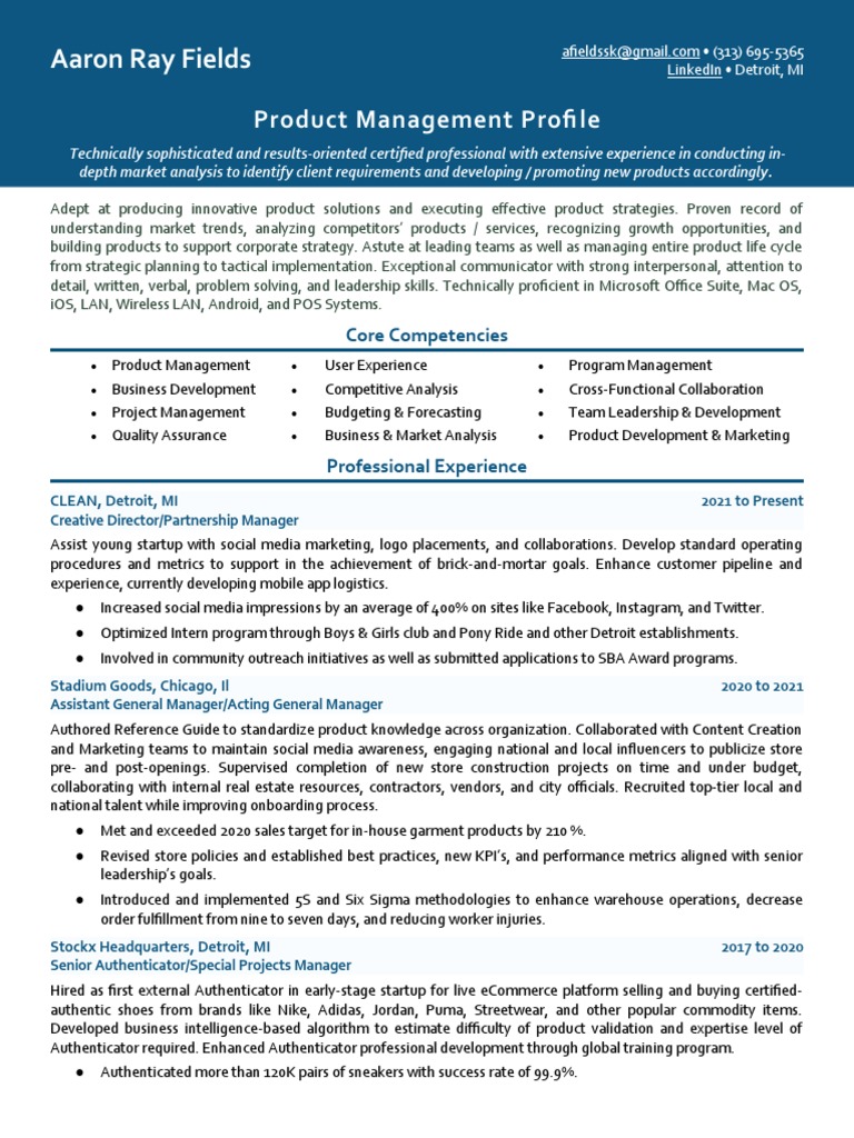 Aaron Resume Revision | PDF | Sales | Retail