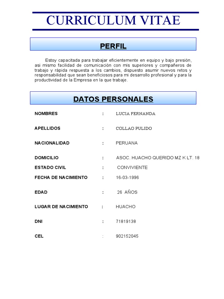 CV Fernanda Collao Pulido | PDF