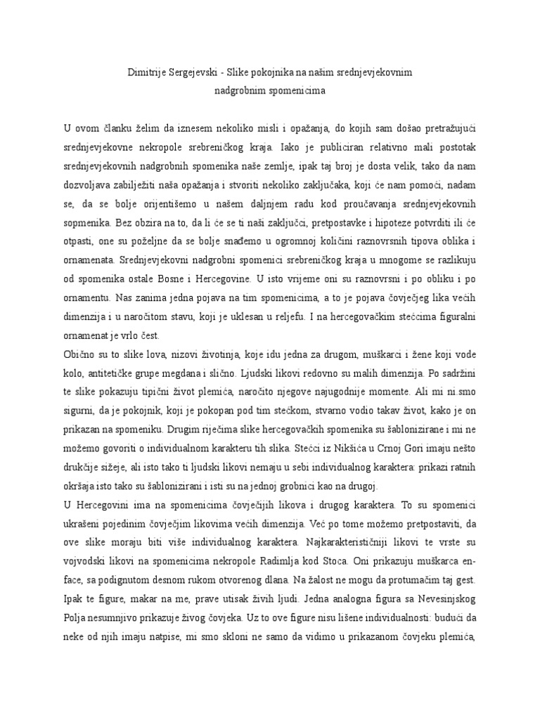 Dimitrije Sergejevski Slike Pokojnika | PDF