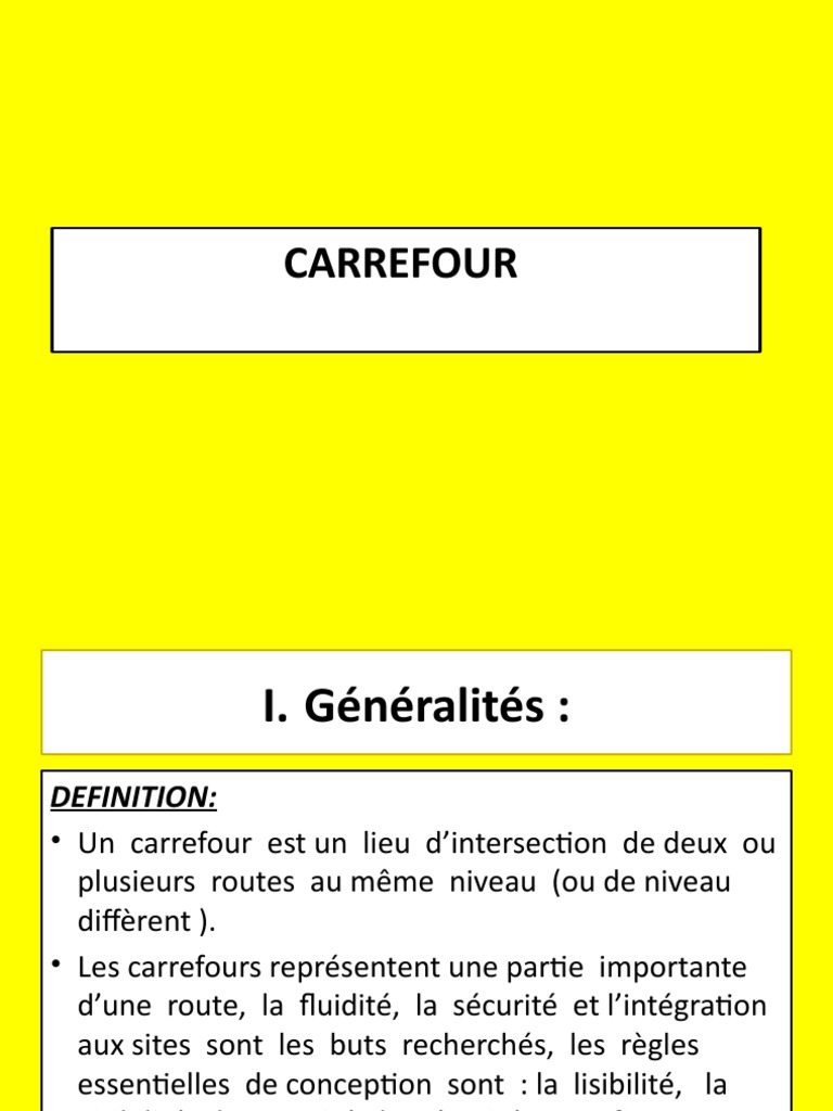 Carrefour | PDF | Intersection (Route) | Transport terrestre