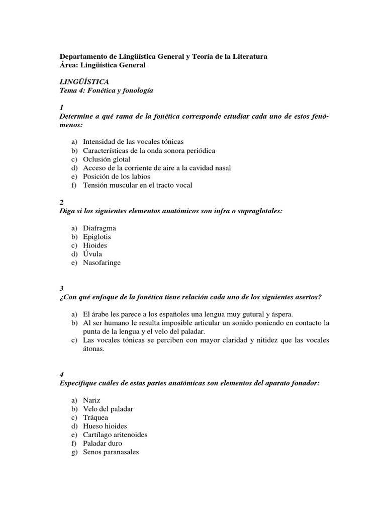 Prácticas - Fonética y Fonología | PDF | Artes del Lenguaje y ...