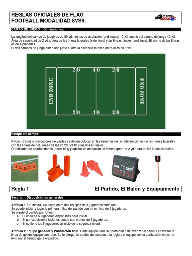 Reglas Football Flag Tocho Bandera | PDF | Códigos de fútbol | Deportes ...