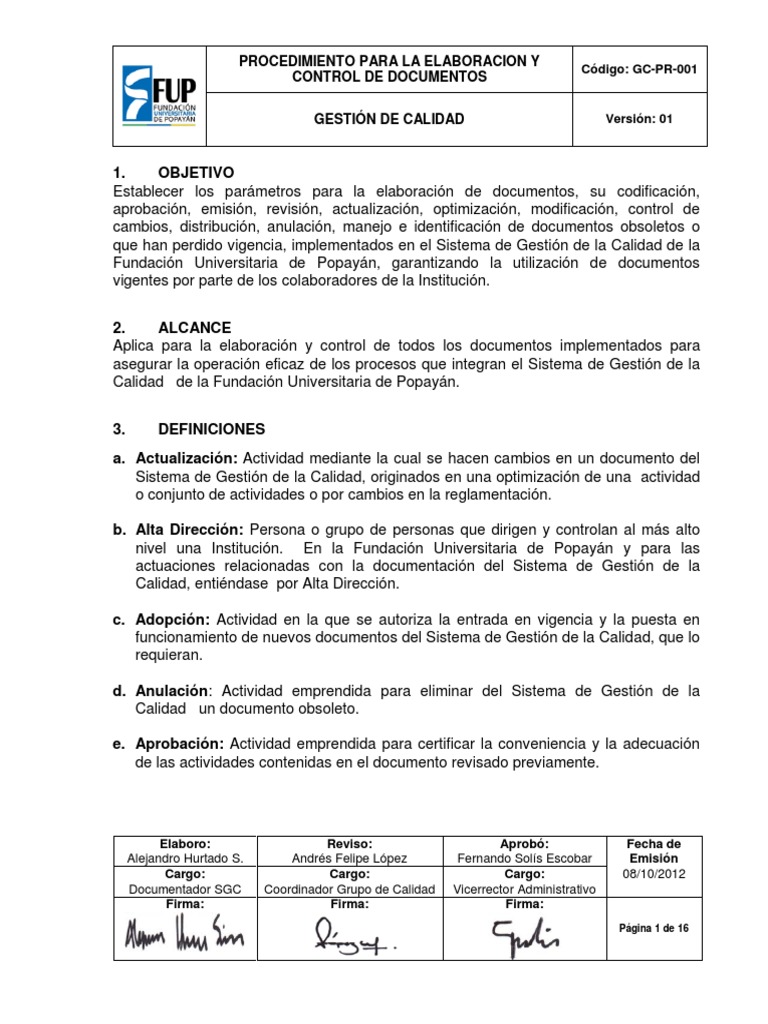 Control de Documentos Obsoletos SGC | PDF | Sistema de manejo de ...
