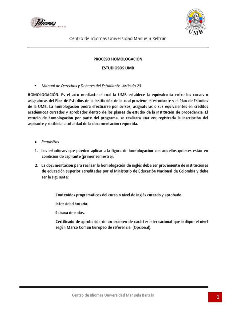 Proceso de Homologacion | PDF | Prueba (evaluación) | Plan de estudios