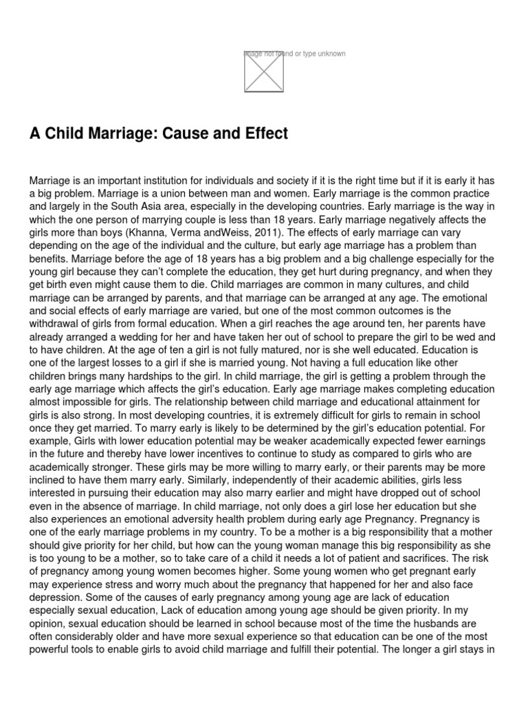 A Child Marriage Cause and Effect | Download Free PDF | Child Marriage ...