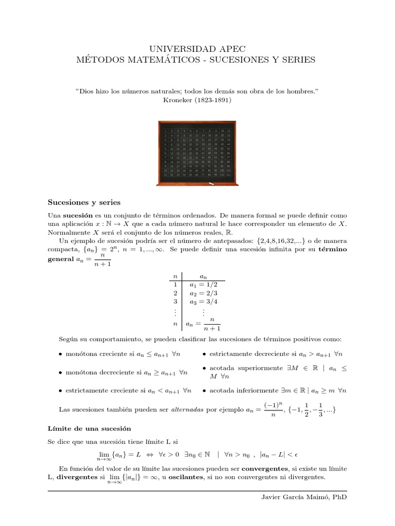 Sucesiones Series-1 | PDF | Series (Matemáticas) | Objetos matemáticos Sucesiones Series-1 | PDF | Series (Matemáticas) | Objetos matemáticos