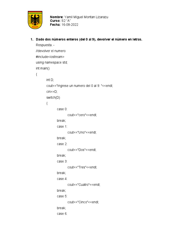 Ejercicios de Programacion C++ | PDF | Informática | Programación de computadoras