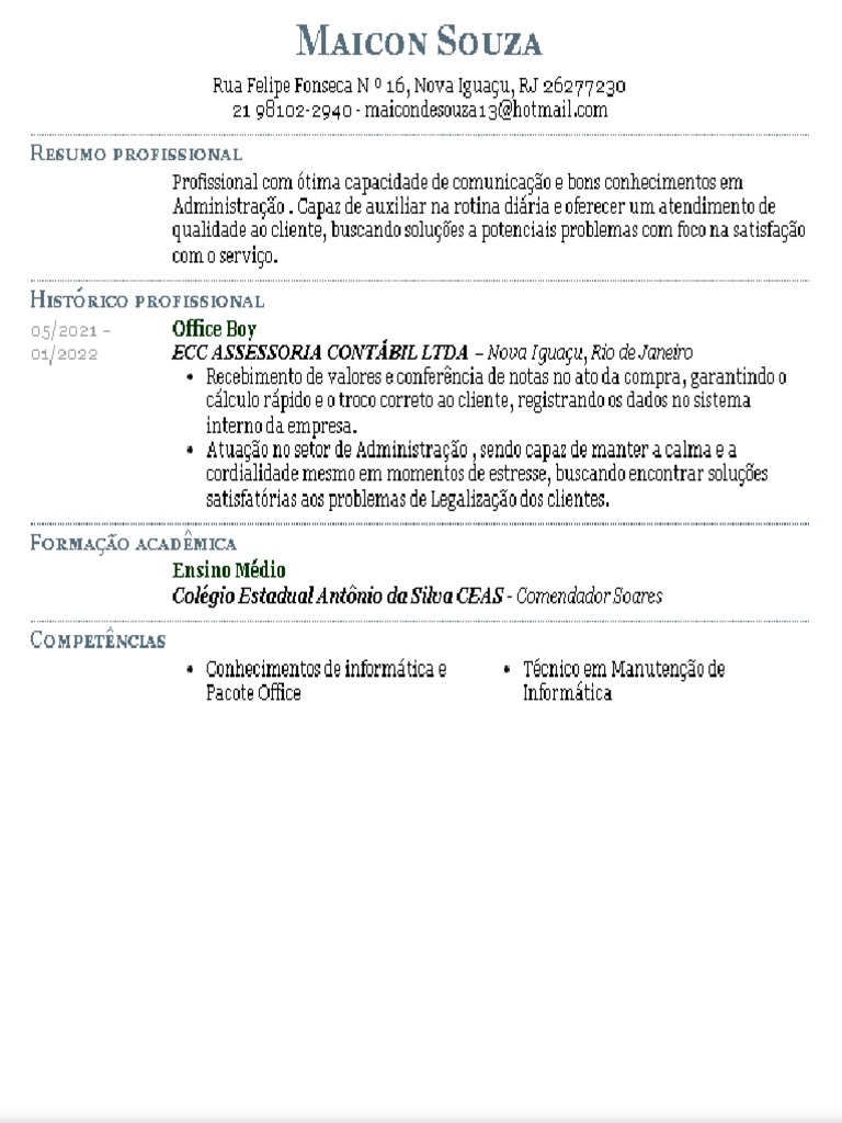 Curriculo Maicon | PDF