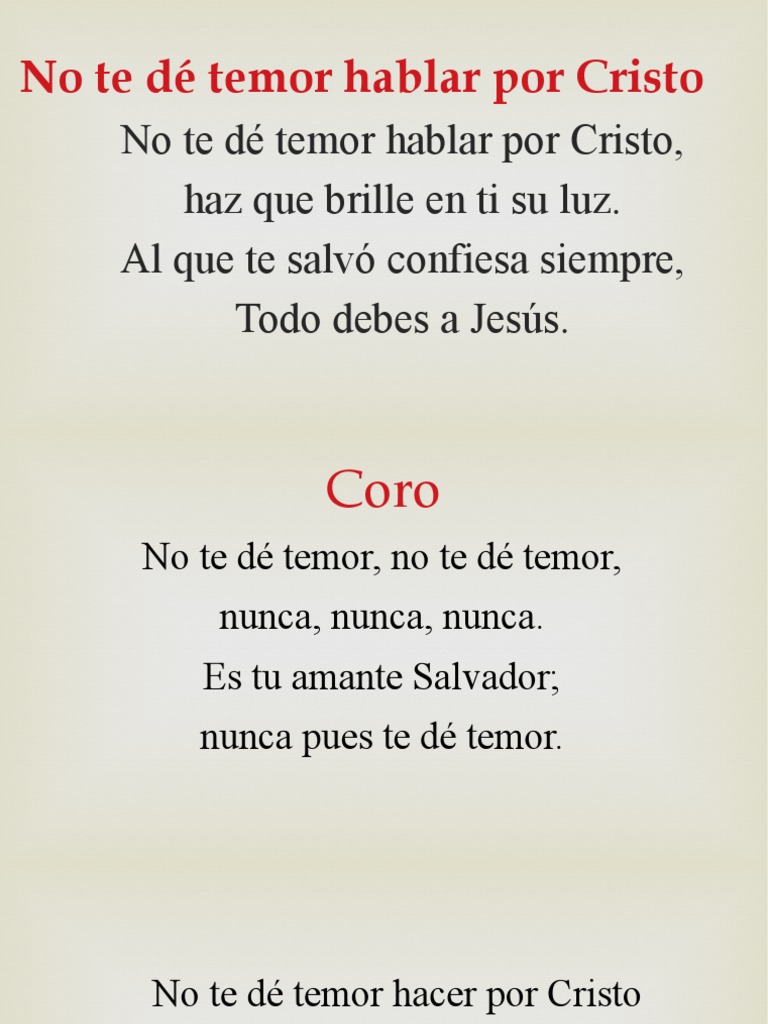 No Te Dé Temor Hablar Por Cristo | PDF | Religión y espiritualidad