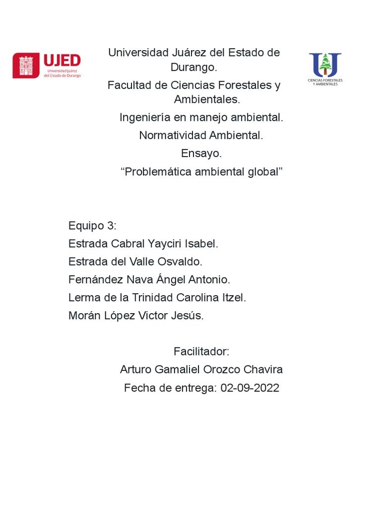 Problemática Ambiental Global: Retos y Soluciones | PDF | La ...