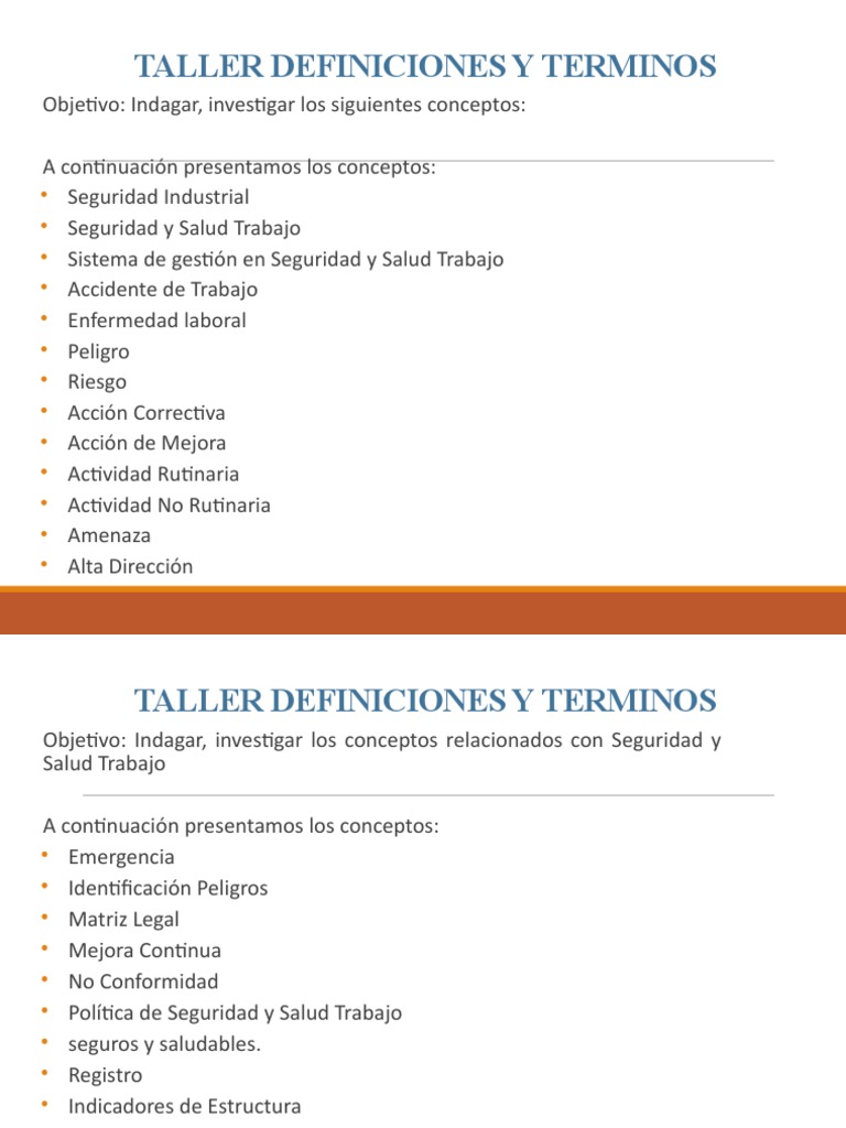Taller Conceptos Basicos de SST | PDF | Valores | Riesgo