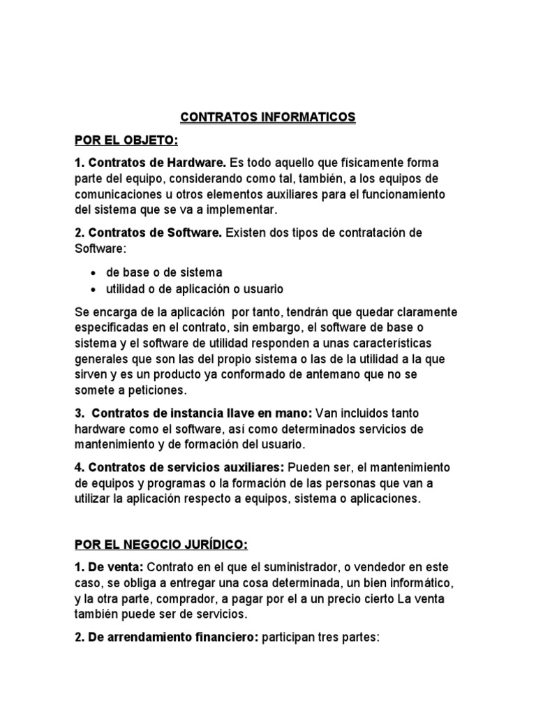 Contratos Informaticos | PDF | Software | Software de la aplicacion