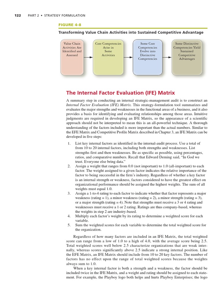 IFE Matrix | PDF | Strategic Management | Weighted Arithmetic Mean