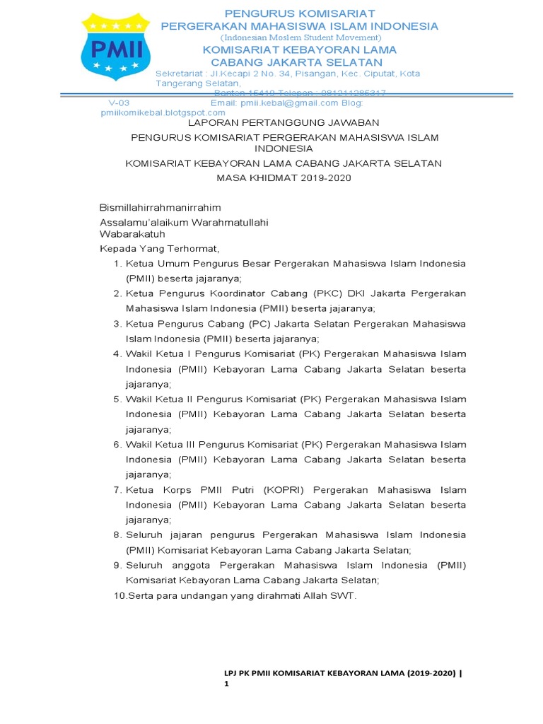 Contoh LPJ 1 | PDF | Karier & Perkembangan