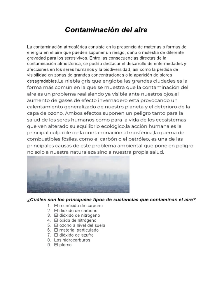 Contaminación Del Aire | PDF