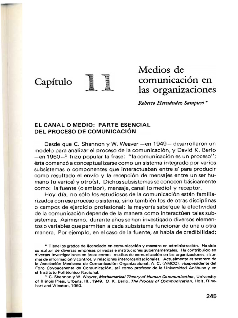 Fernández Collado. Comunicación en Organizacionaes - Capitulo 11 | PDF | Comunicación ...