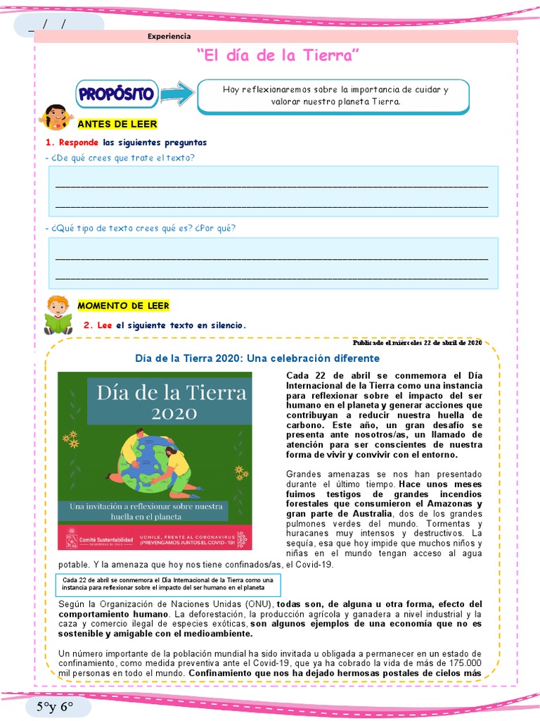 Fecha Cívica - EL DÍA DE LA TIERRA | PDF