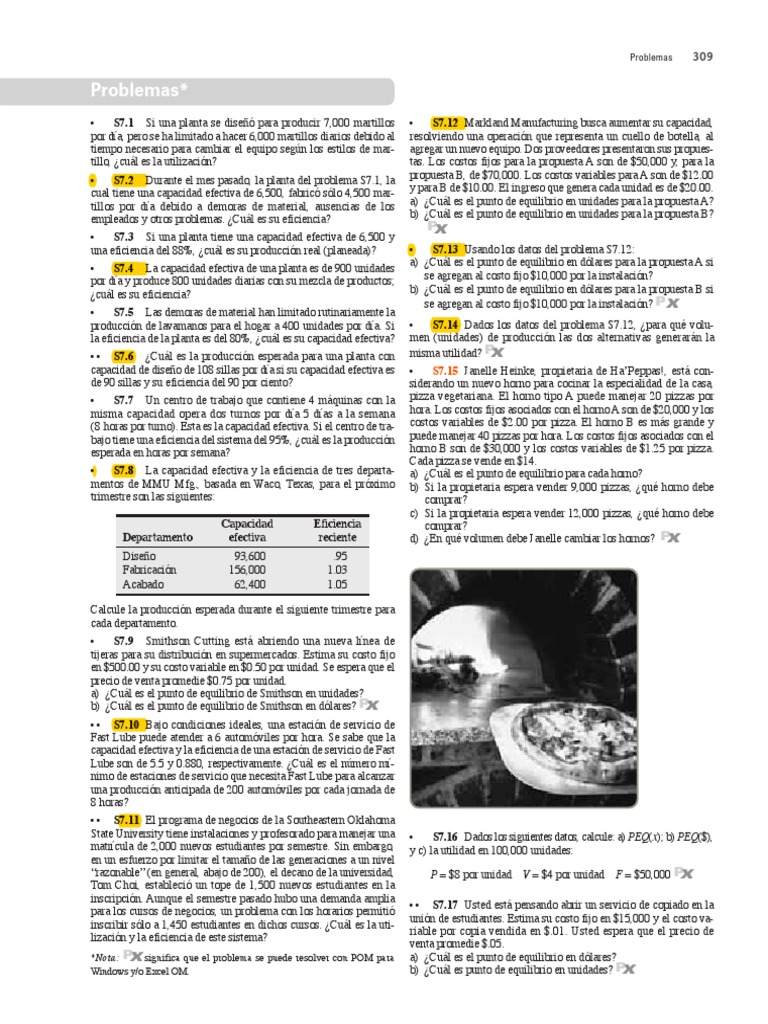 Ejercicios Capacidad y Peq Admon - Opns - Heizer B | PDF | Hogar, jardinería y bricolaje