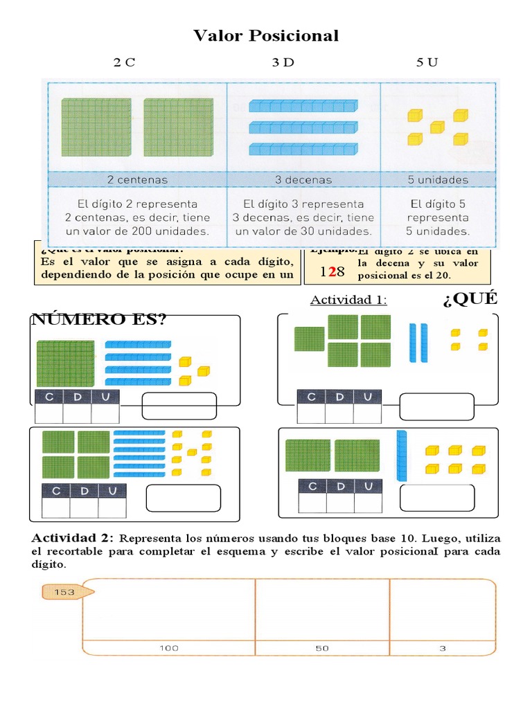 Esquema de Valor Posicional para Niños | PDF